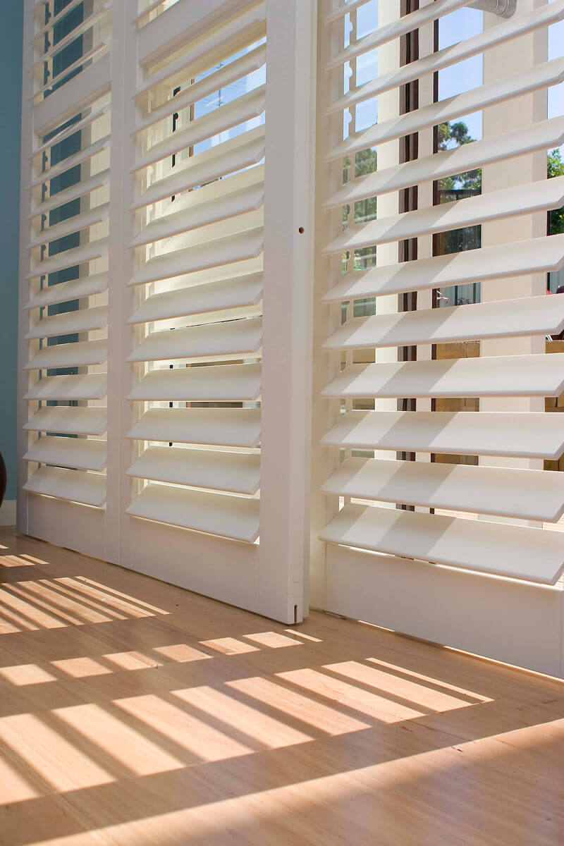 Track System Shutters Patio Door Shutters - Crafted Shutters