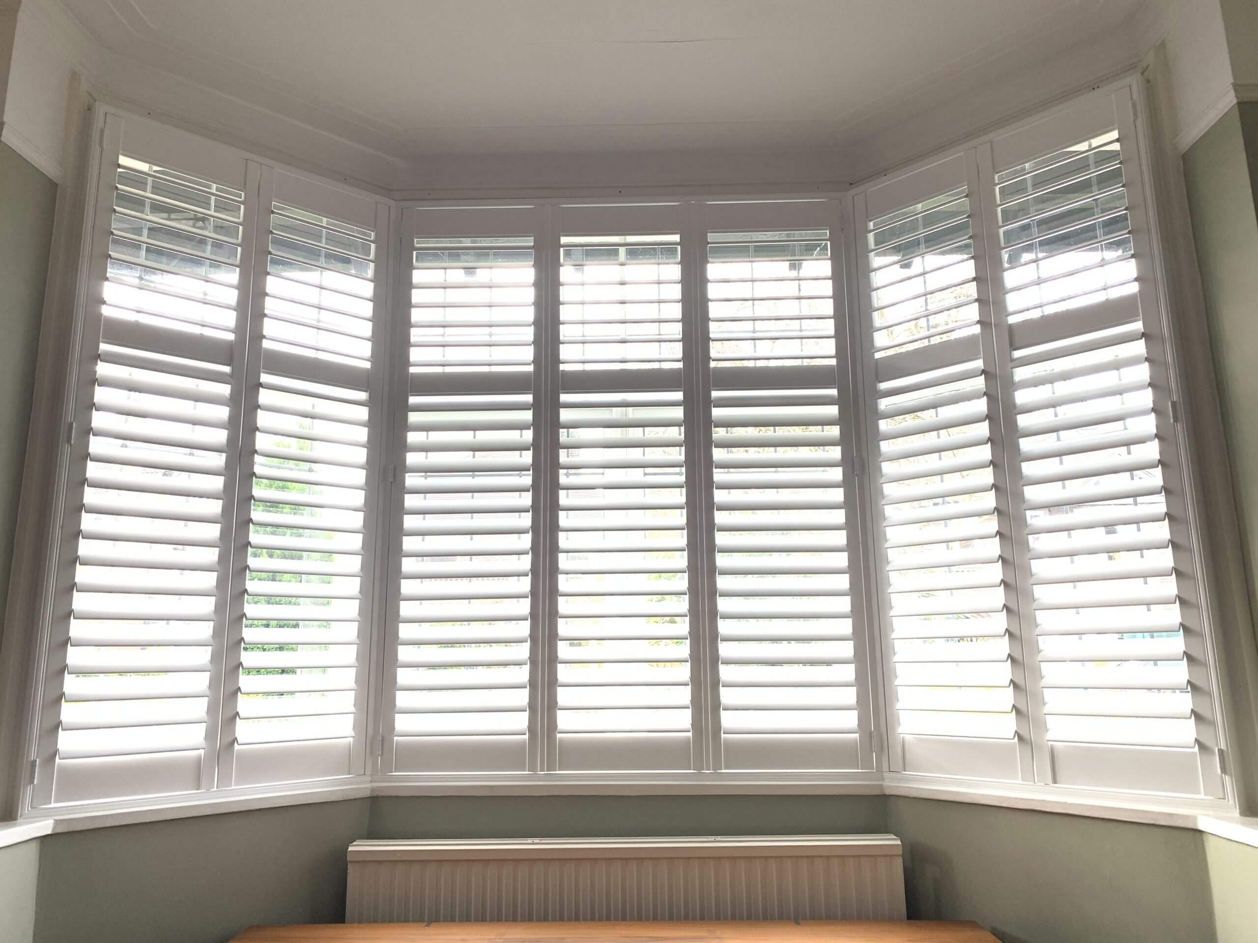 Living Room Bay Window Shutters - Crafted Shutters